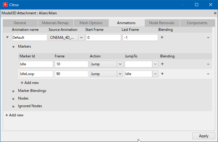 Panel «Model3D Attachment» | Citrus Engine